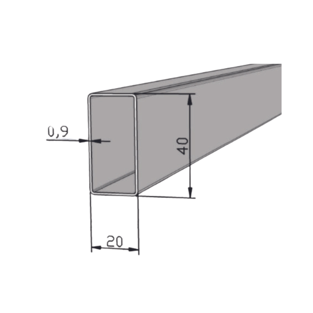 METALON 40 X 20 CHAPA 20 ( 0,90MM ) X 6000MM