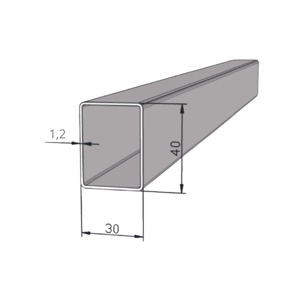 METALON 40 X 30 CHAPA 18 ( 1,20MM ) X 6000mm